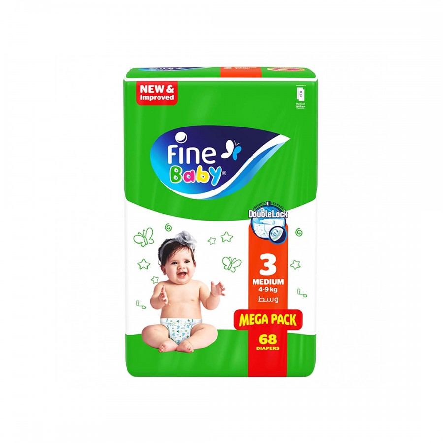 Fine Baby Diapers Mega Pack Medium Size 3 68 Count 4-9 Kg – Perfect ...