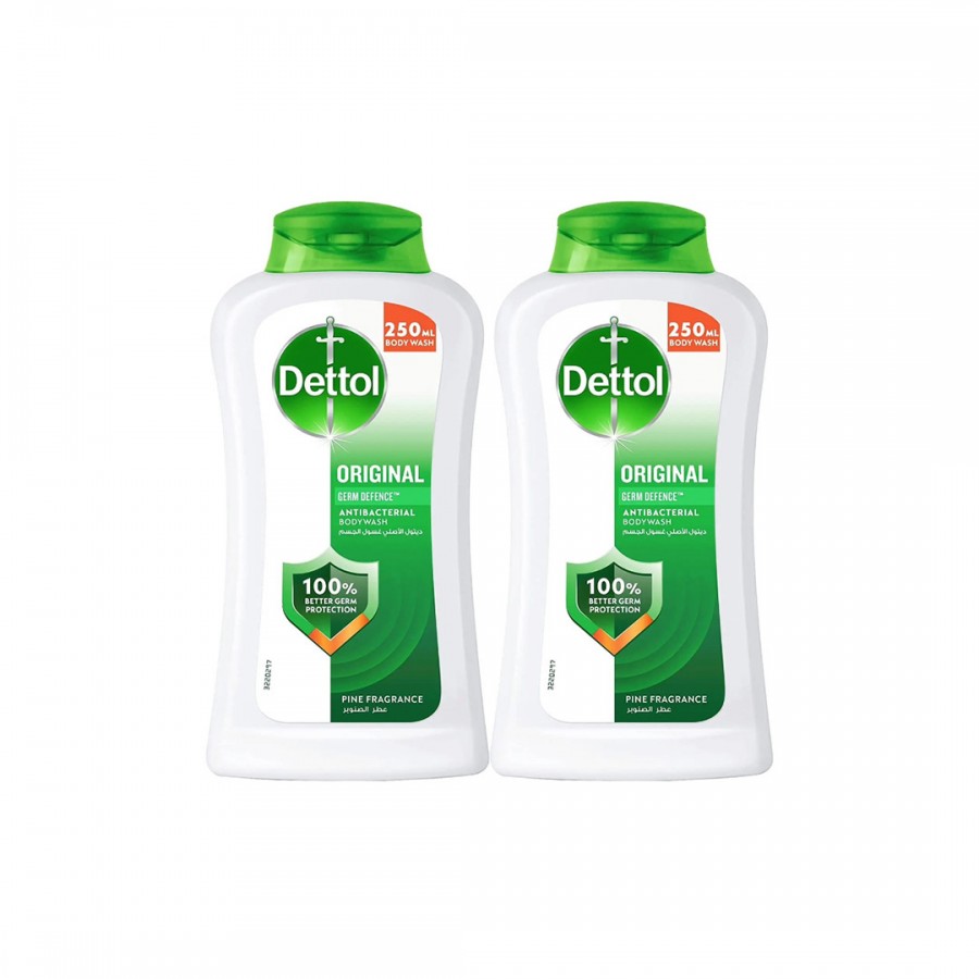 Dettol Shower Gel Original 2×250 ML – Pine Scent
