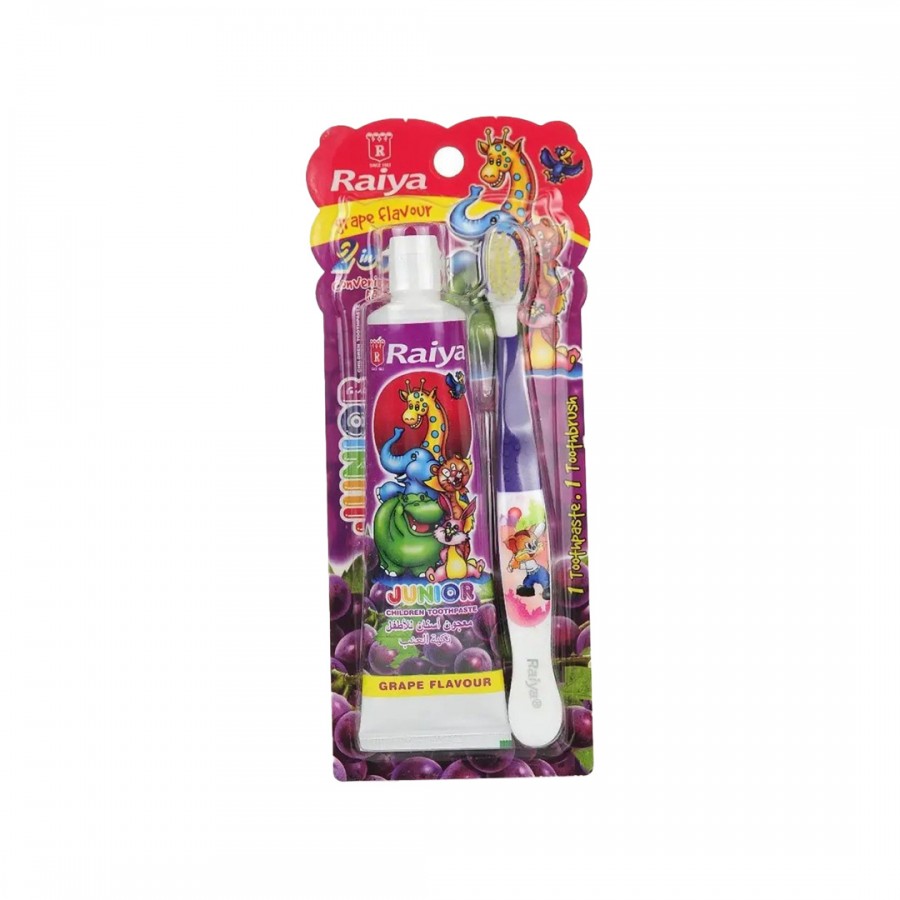 Raya Junior Grape Kids Toothpaste with Toothbrush 1 Piece