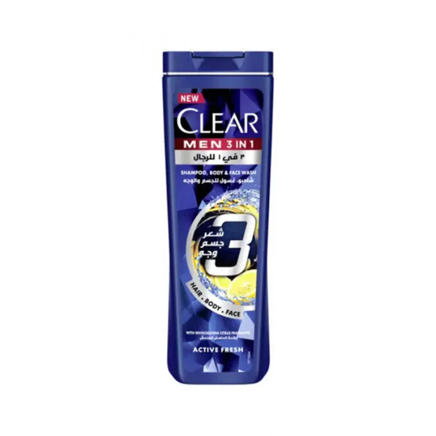 Clear Shampoo Men 3 in 1 Body, Face And Hair Wash Active Fresh 400ML