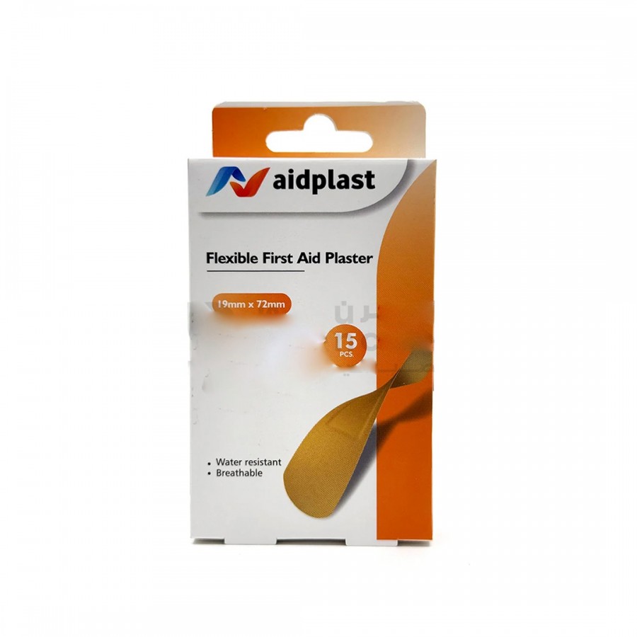 Aidplast Flexible First Aid Plaster 19 mm X 72 mm 15 Pieces