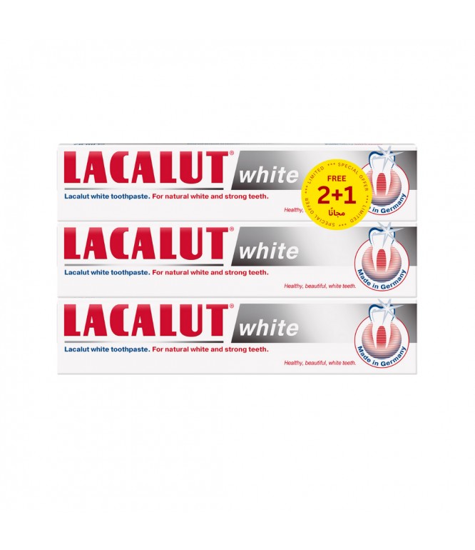 Lacalut White Toothpaste 75ml (2+1 Promo Pack)
