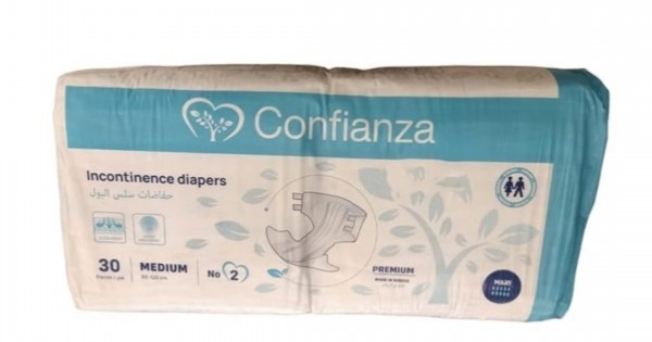 Confianza Adult Diapers No 2 Medium 30 Pcs for Comfort & Protection