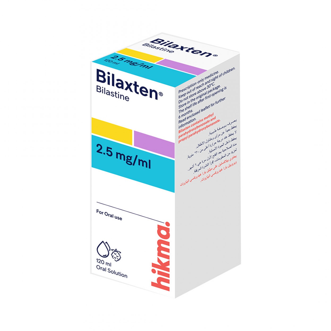 Bilaxten Oral Solution for Allergy Relief (2.5mg / 1ML) 120ML