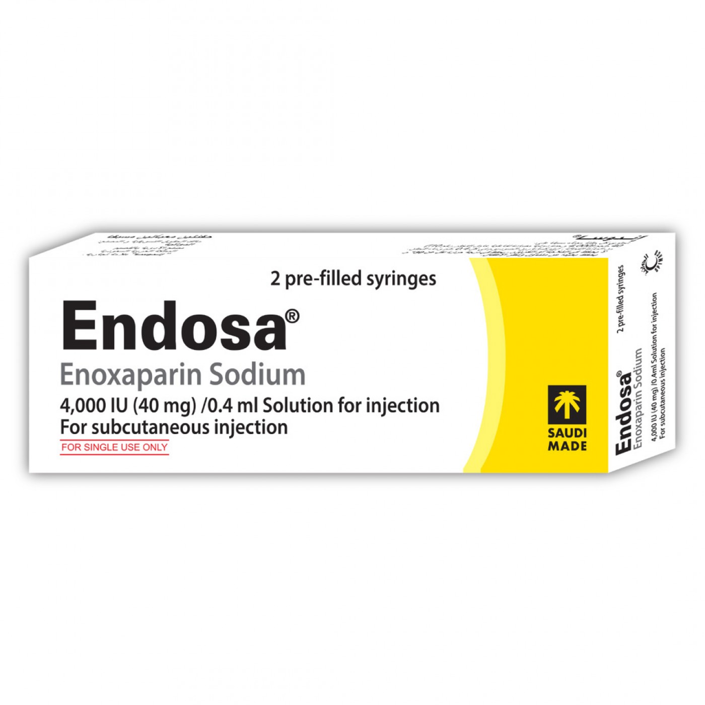 Endosa 4000 IU Enoxaparin Prefilled Syringes ×2 – Blood Clot Prevention ...