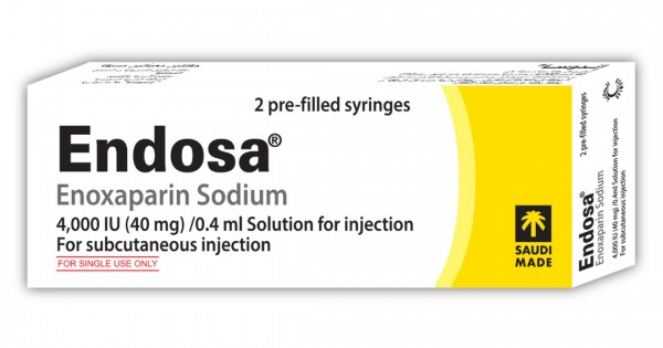 Endosa 4000 IU Enoxaparin Prefilled Syringes ×2 – Blood Clot Prevention ...