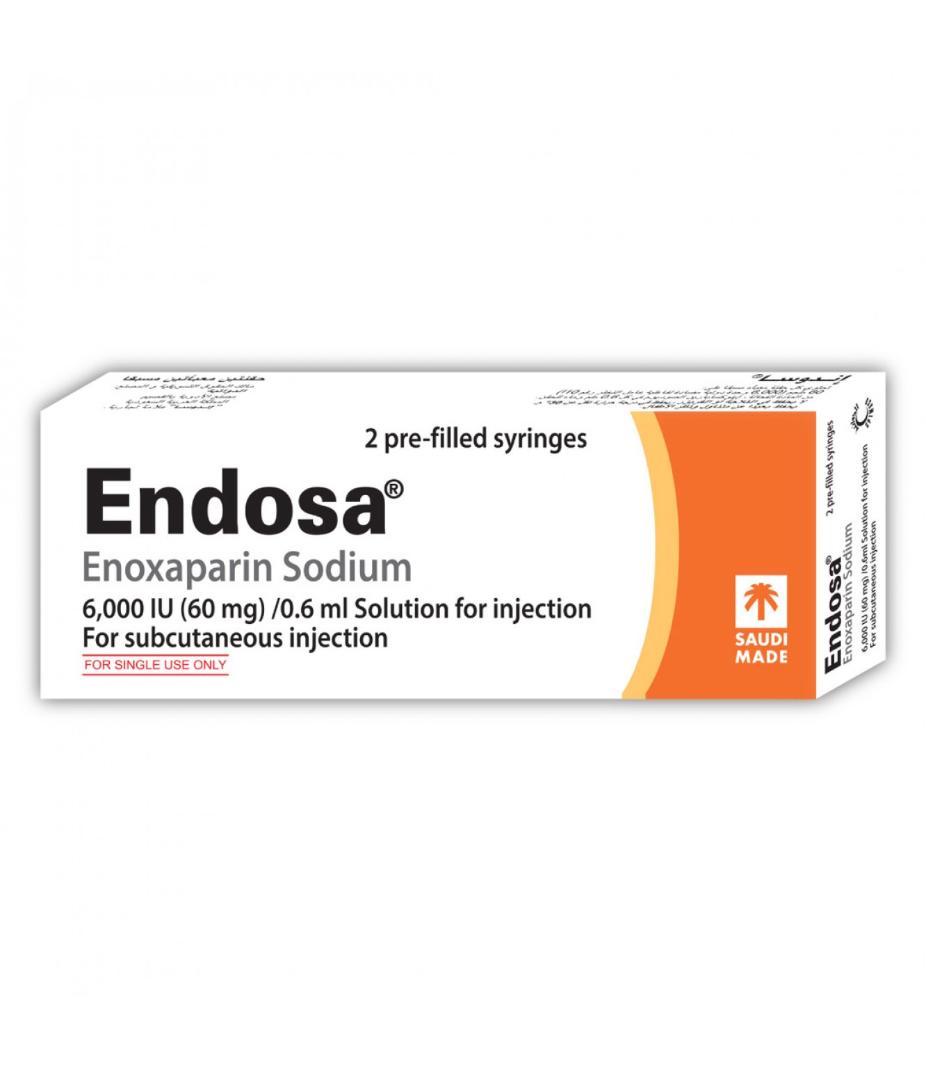 Endosa 6000 IU Enoxaparin Prefilled Syringes ×2 – Anticoagulant ...