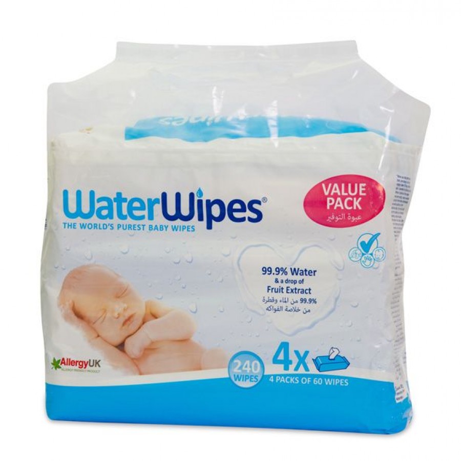 Waterwipes Wipes Value Pack 4×60 Pieces – Gentle on Skin