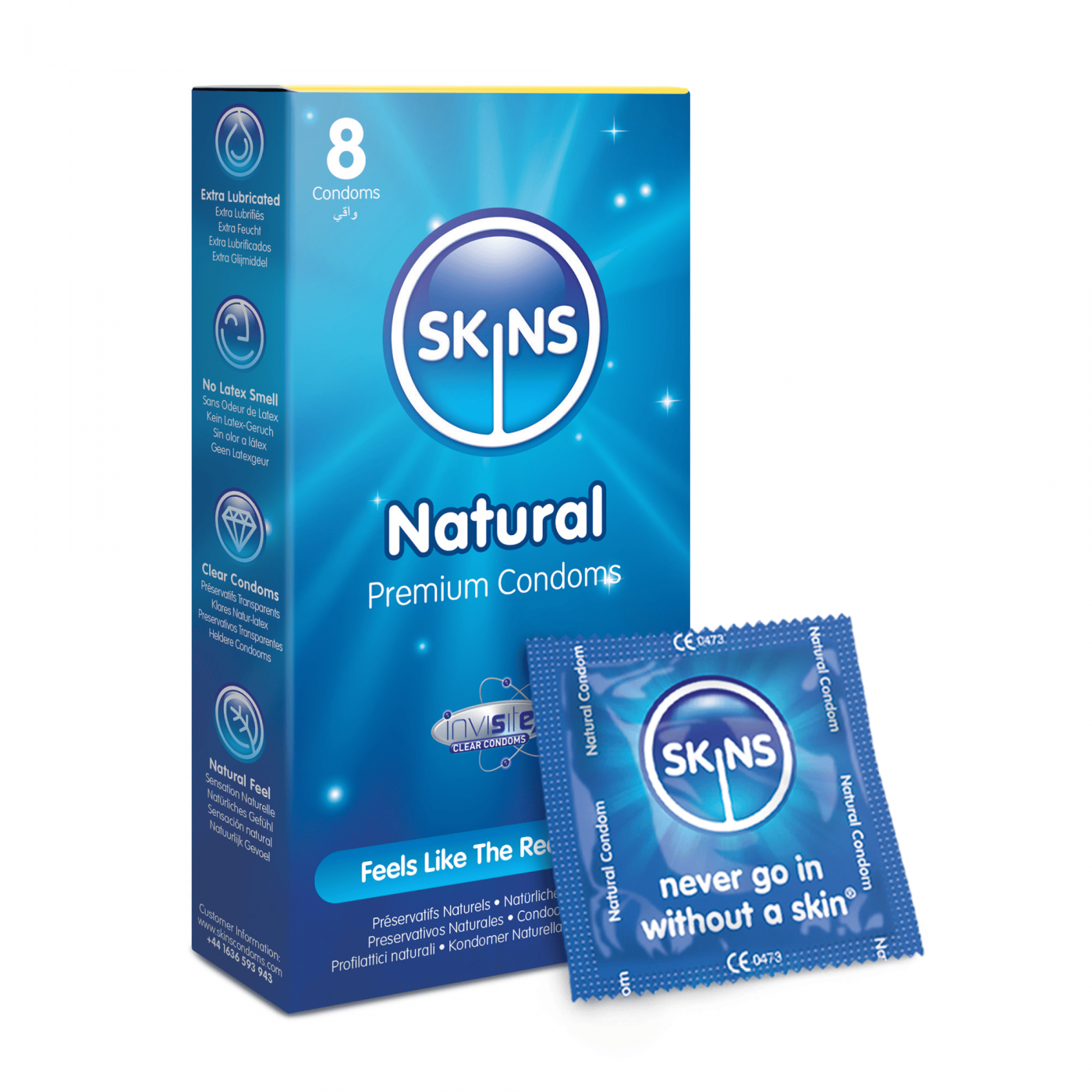 Skins Natural Feel Condoms - 8 Pack