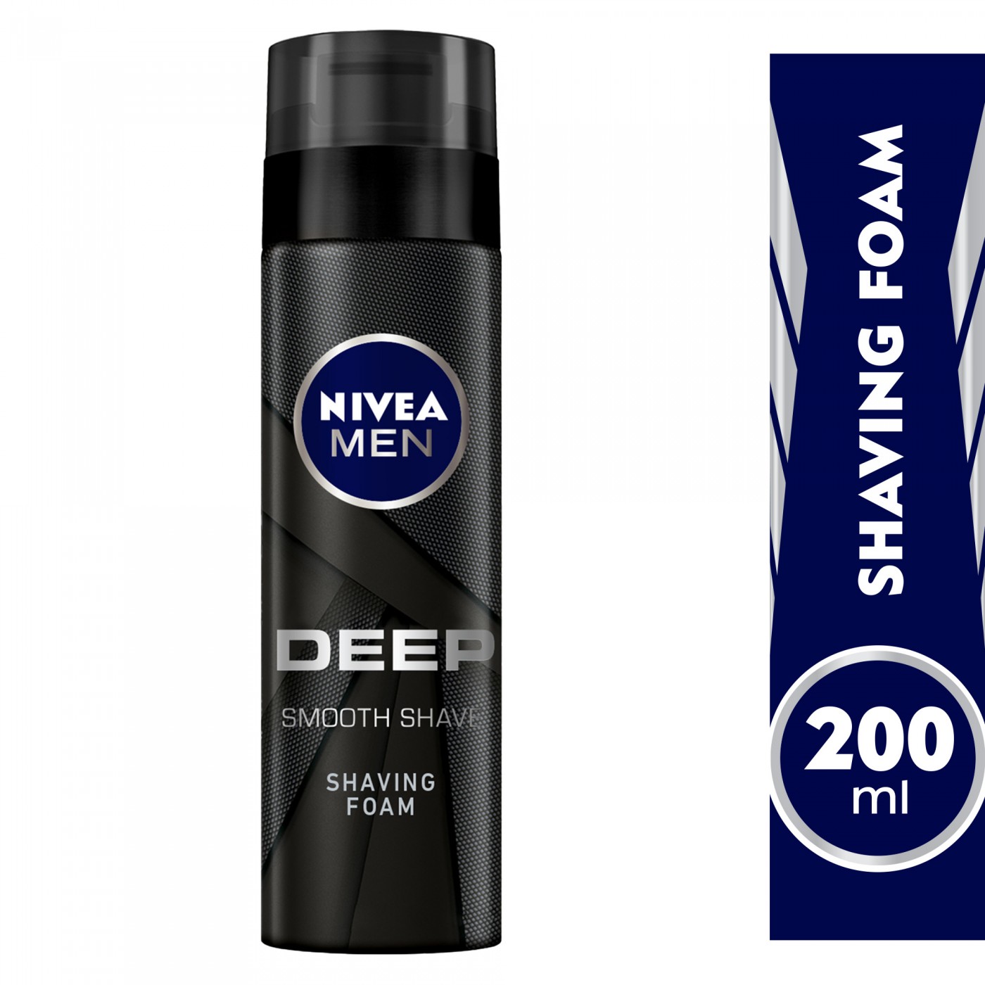 NIVEA MEN Shaving Foam, DEEP Smooth Shave Antibacterial Black Carbon, 200ml