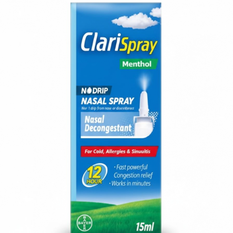 ClariSpray Menthol No Drip Nasal Decongestant – Fast & Powerful Allergy ...