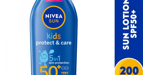 NIVEA SUN Kids Lotion, UVA & UVB Sunscreen Protection, Protect & Play ...