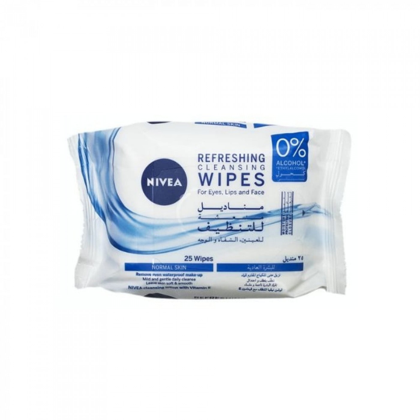 Nivea Refreshing Face Wipes For Eyes Lips And Face - 25's