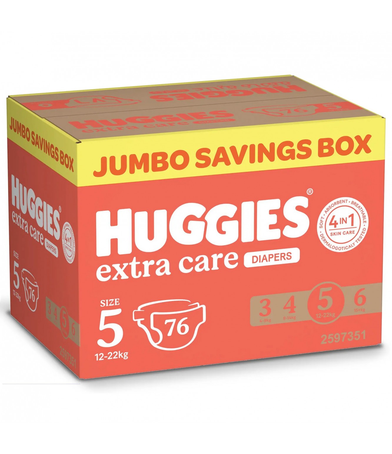 Huggies Baby Diapers Extra Care Jumbo Box - 56 Pcs