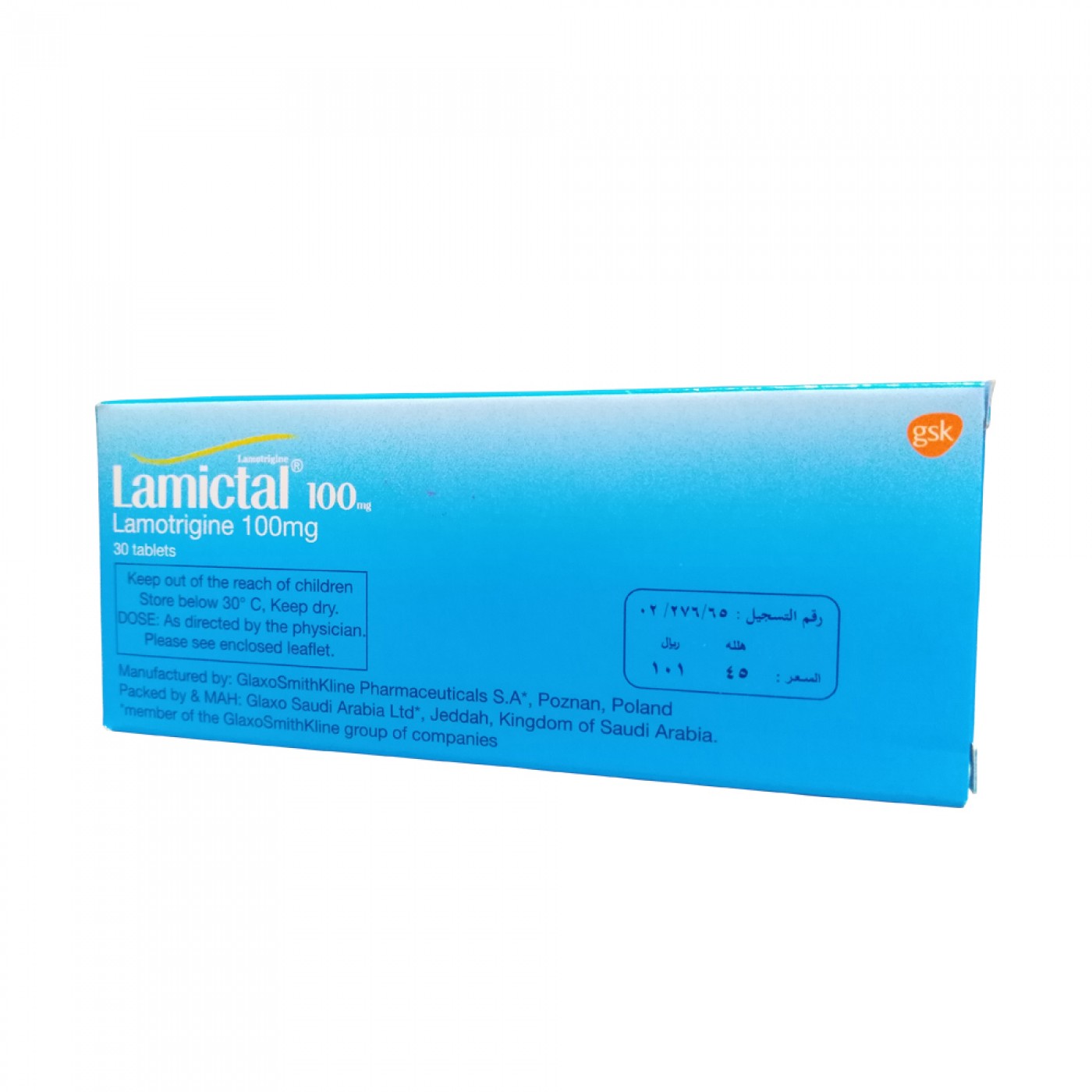 LAMICTAL 100MG TAB 30'S