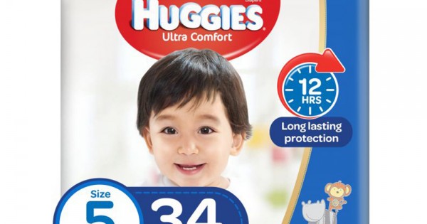 Huggies size (5) value pack 34 Diapers 12-22 kg