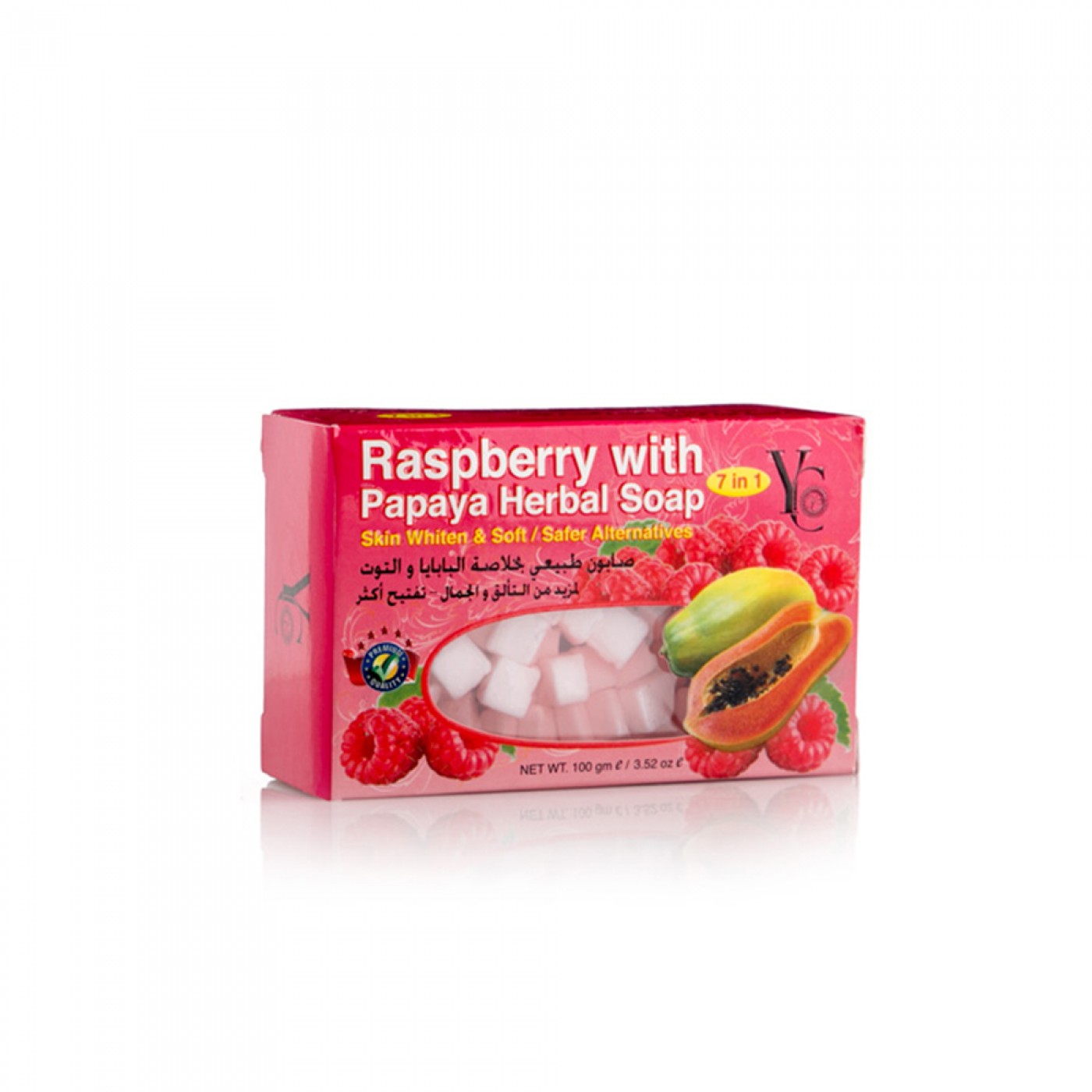 YC429 SOAP RASPBERRY W/PAPAYA 7X1 100gm