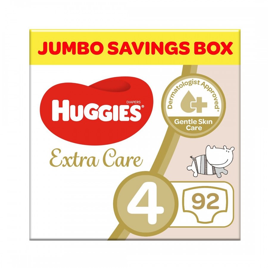 Huggies Baby Diapers Extra Care Jumbo Box - 92 Pcs